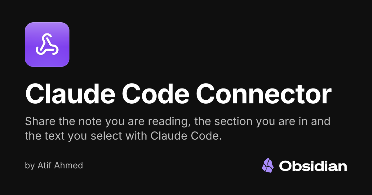 Claude Code Connector - Obsidian Plugin