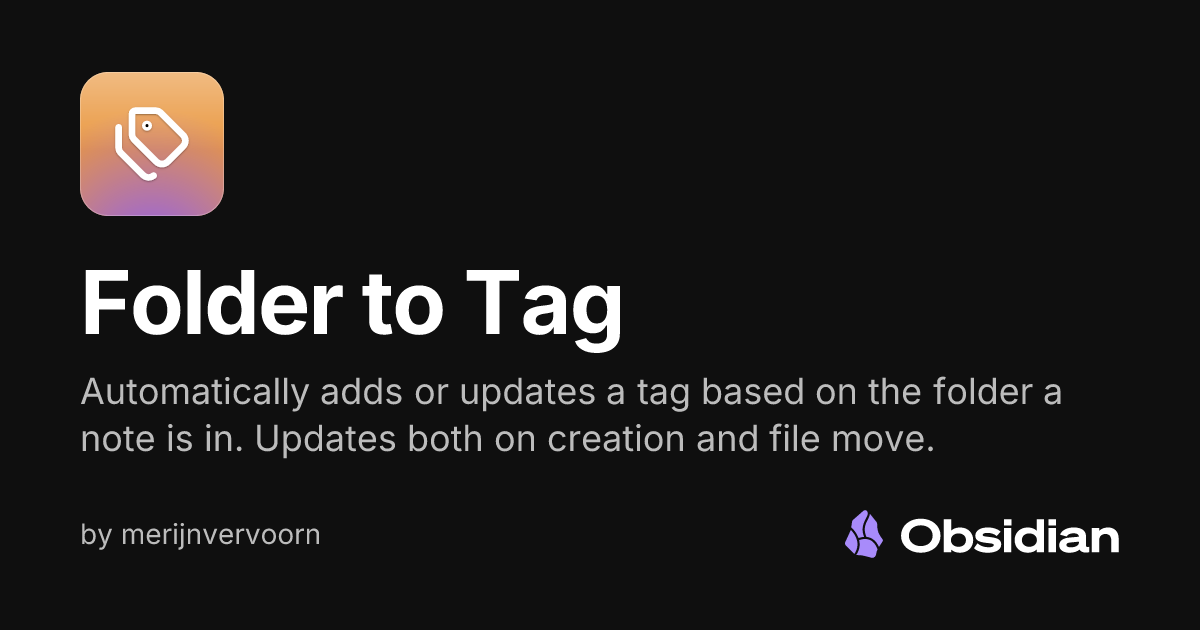 Folder to Tag - Obsidian Plugin