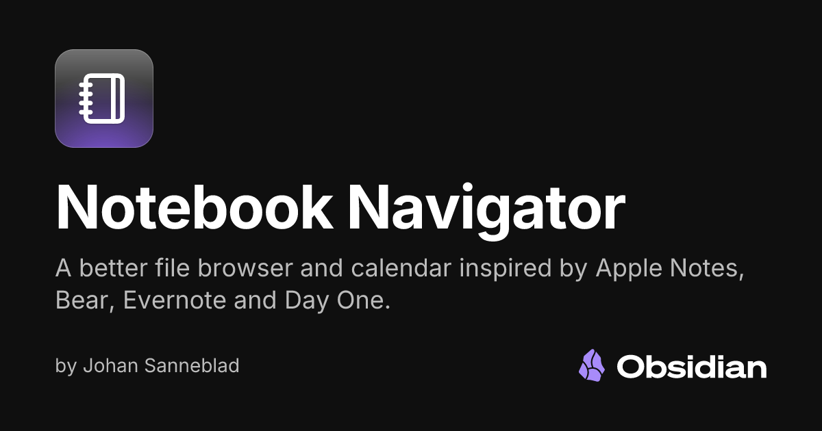 Notebook Navigator - Obsidian Plugin